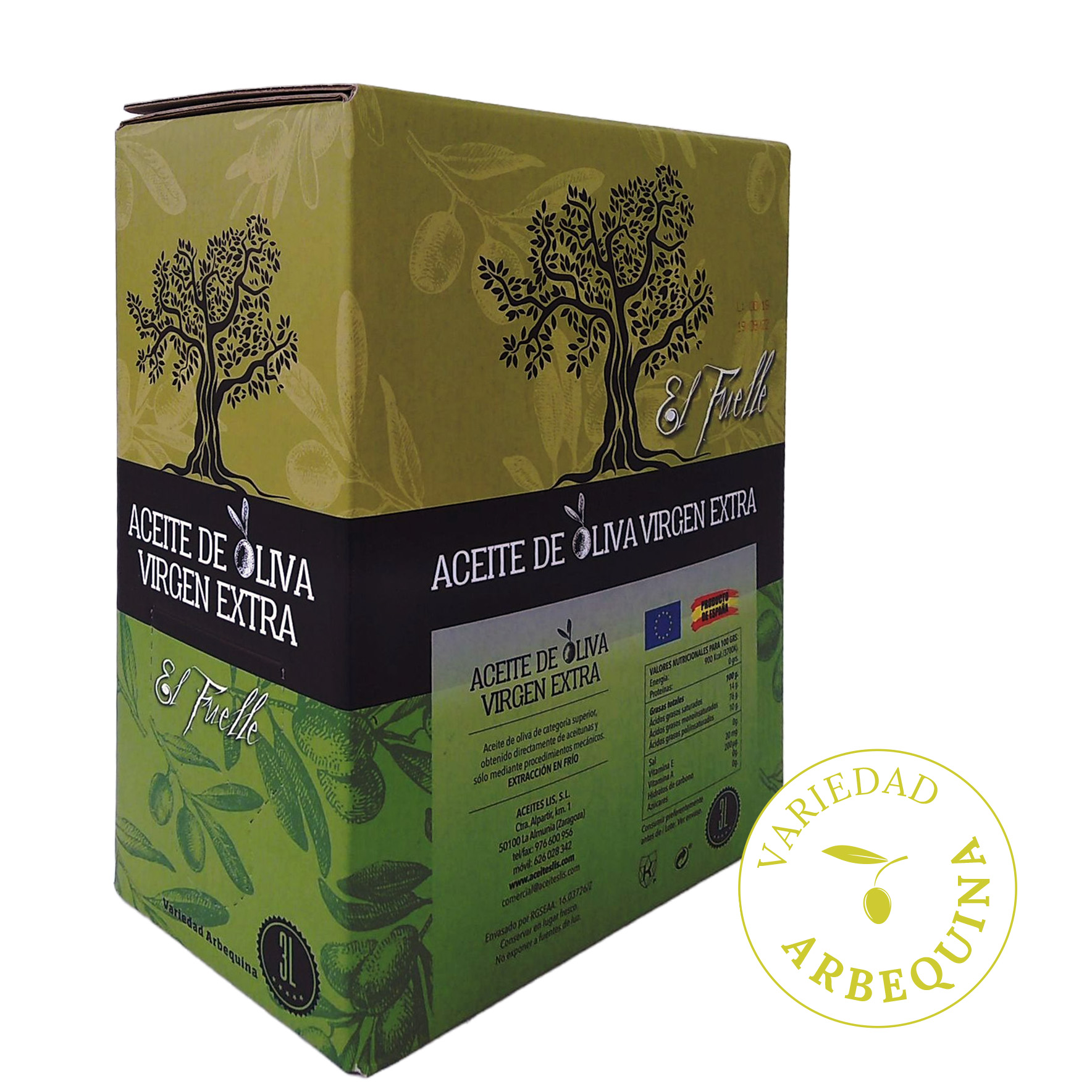 El Fuelle | Comprar Aceite de Oliva Virgen Extra Gourmet Arbequina 5 l.